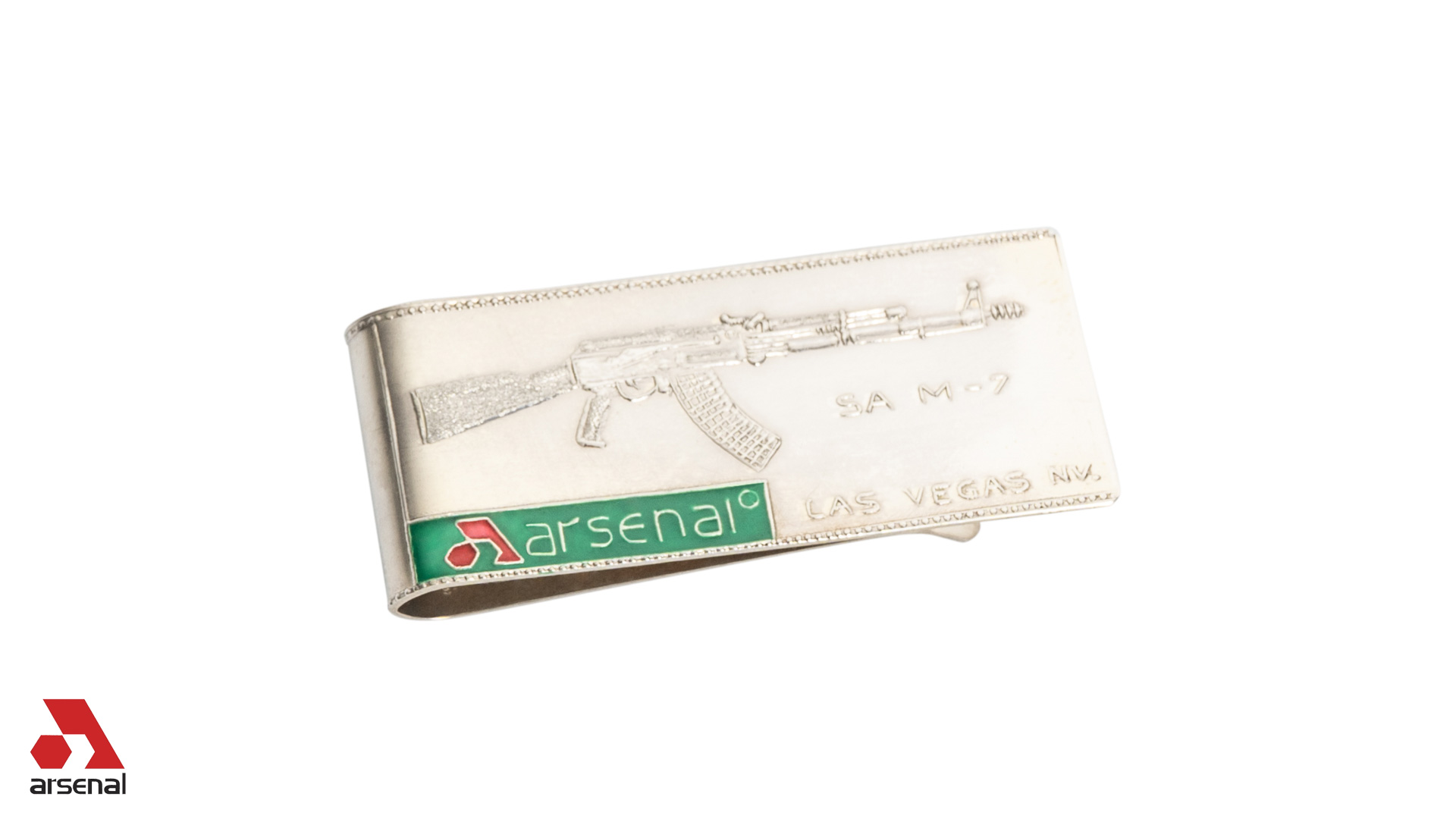 .925 Pure Silver Money Clip with Arsenal Logo - Arsenal Inc