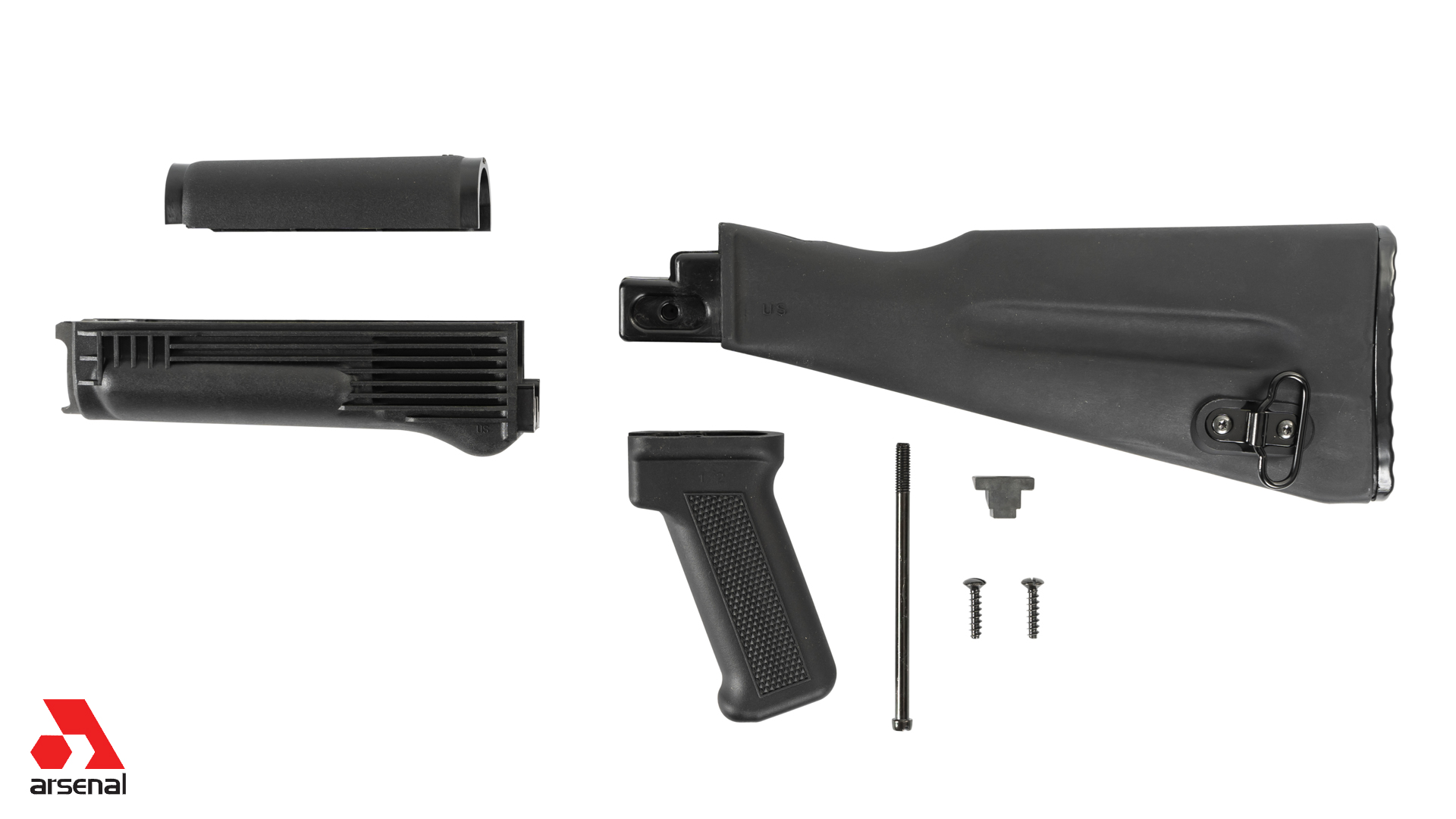 Black Polymer Warsaw Pact Length Stock Set with Screws US Made ...